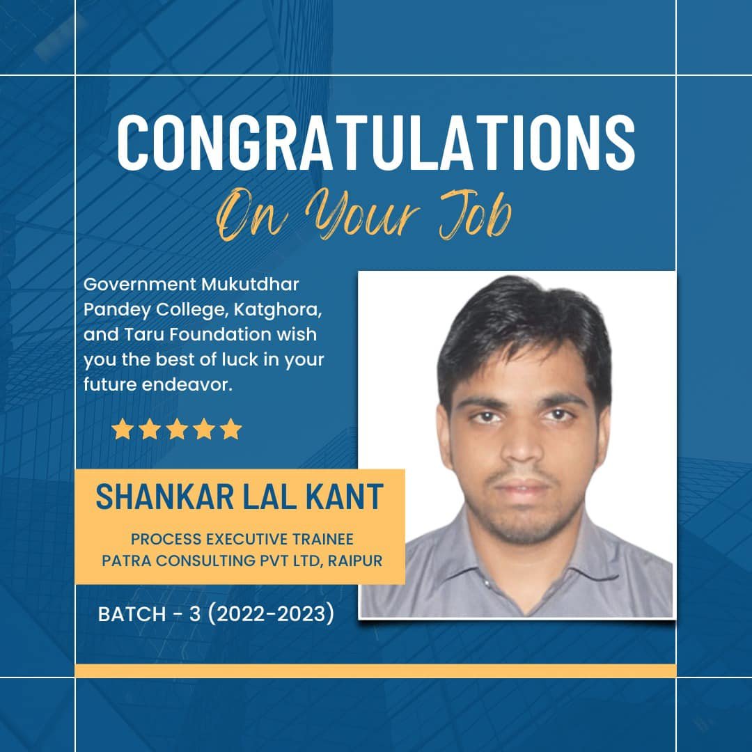 Placement Cell – Govt. MUKUTDHAR PANDEY COLLEGE , Katghora , Di- Korba ... Placement Cell – Govt. MUKUTDHAR PANDEY COLLEGE , Katghora , Di- Korba ...